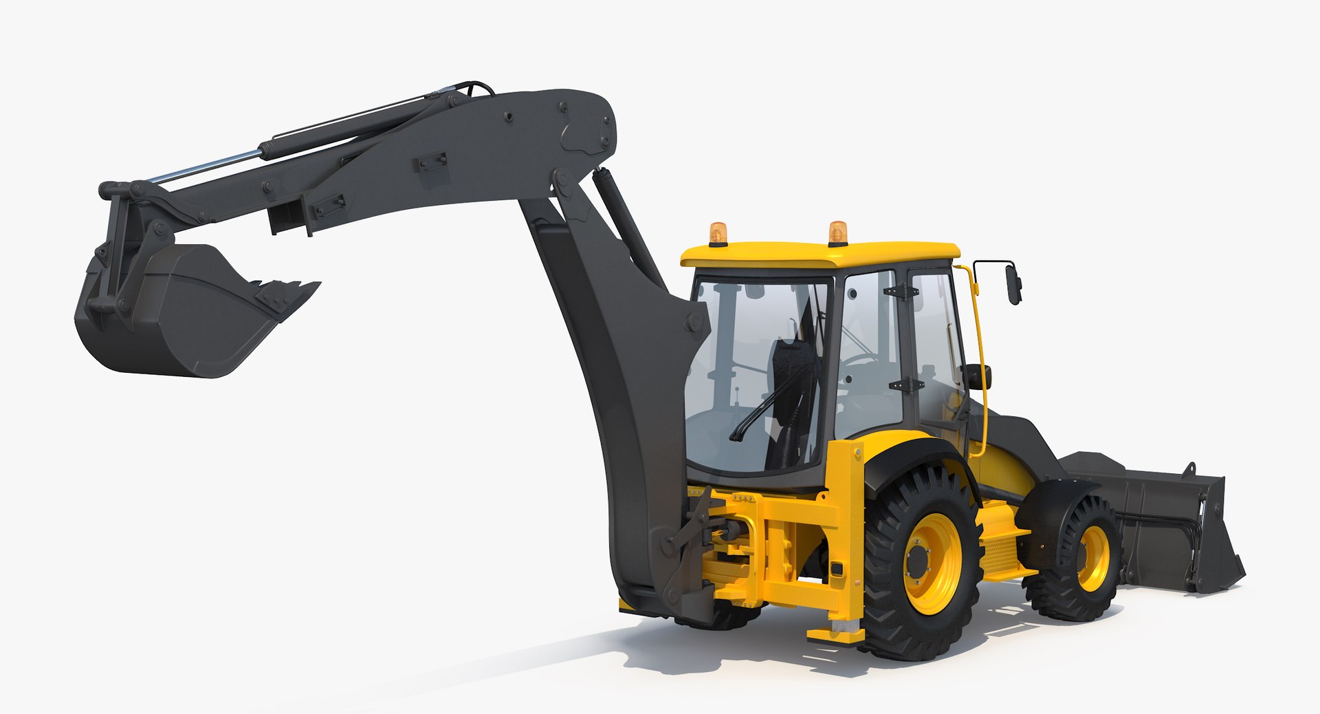 backhoe rigged 3d max
