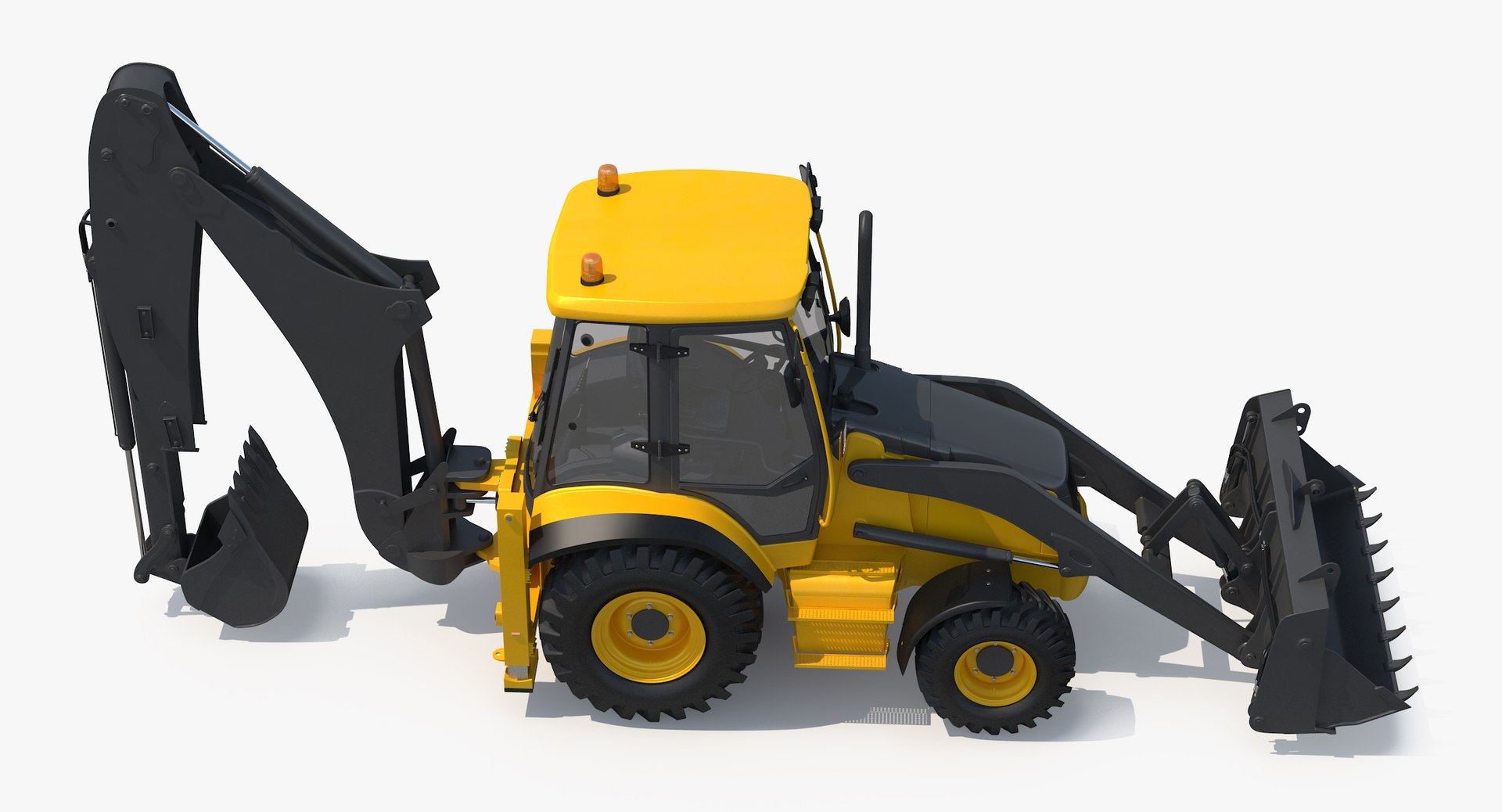 backhoe rigged 3d max