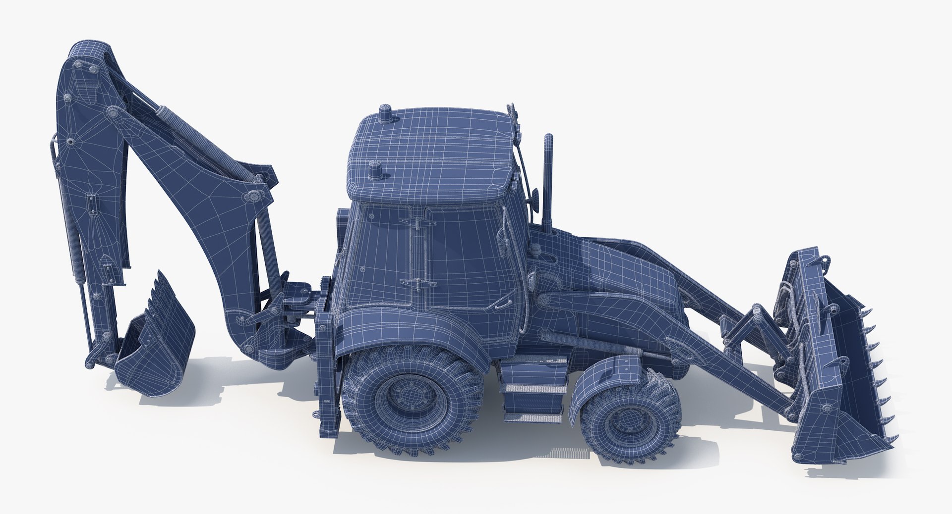 backhoe rigged 3d max