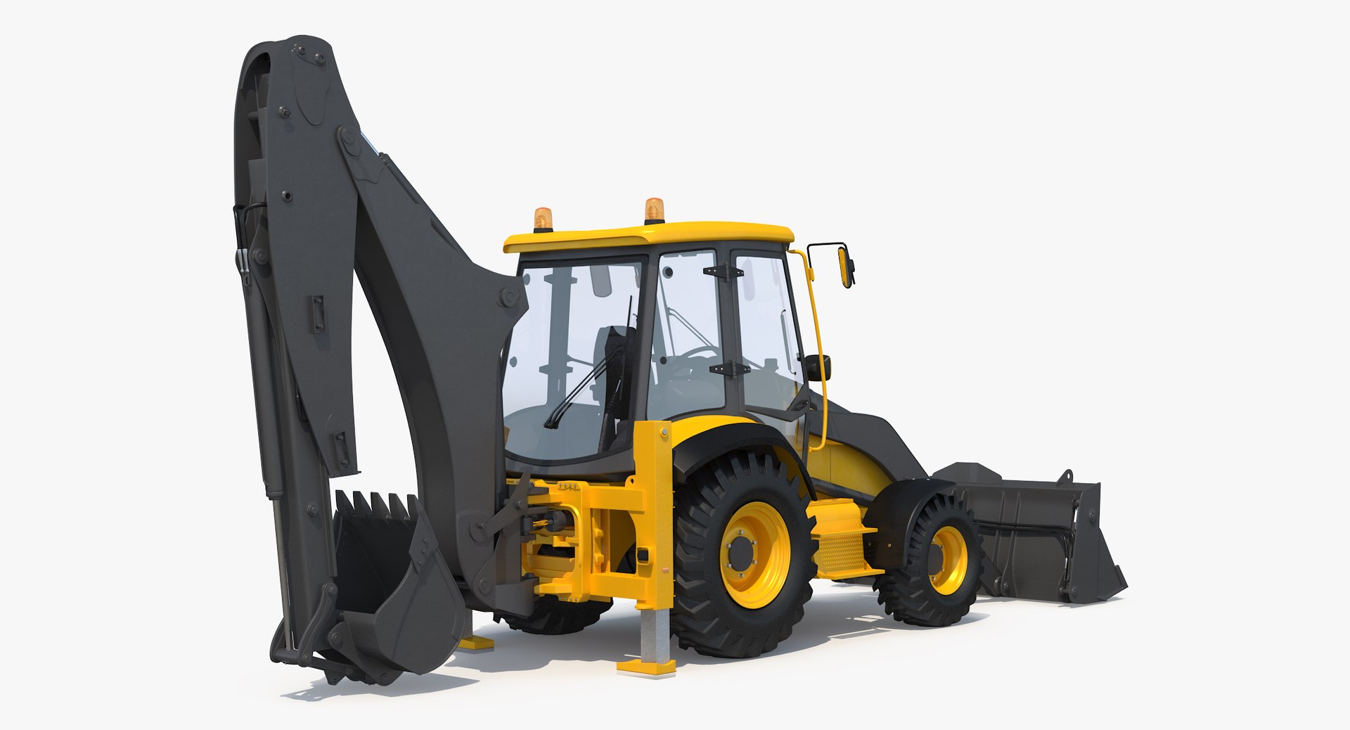 backhoe rigged 3d max