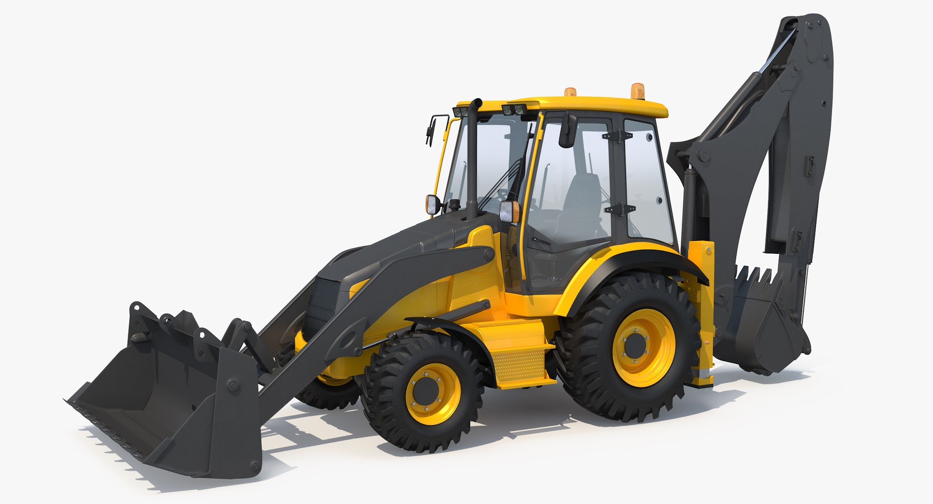 backhoe rigged 3d max