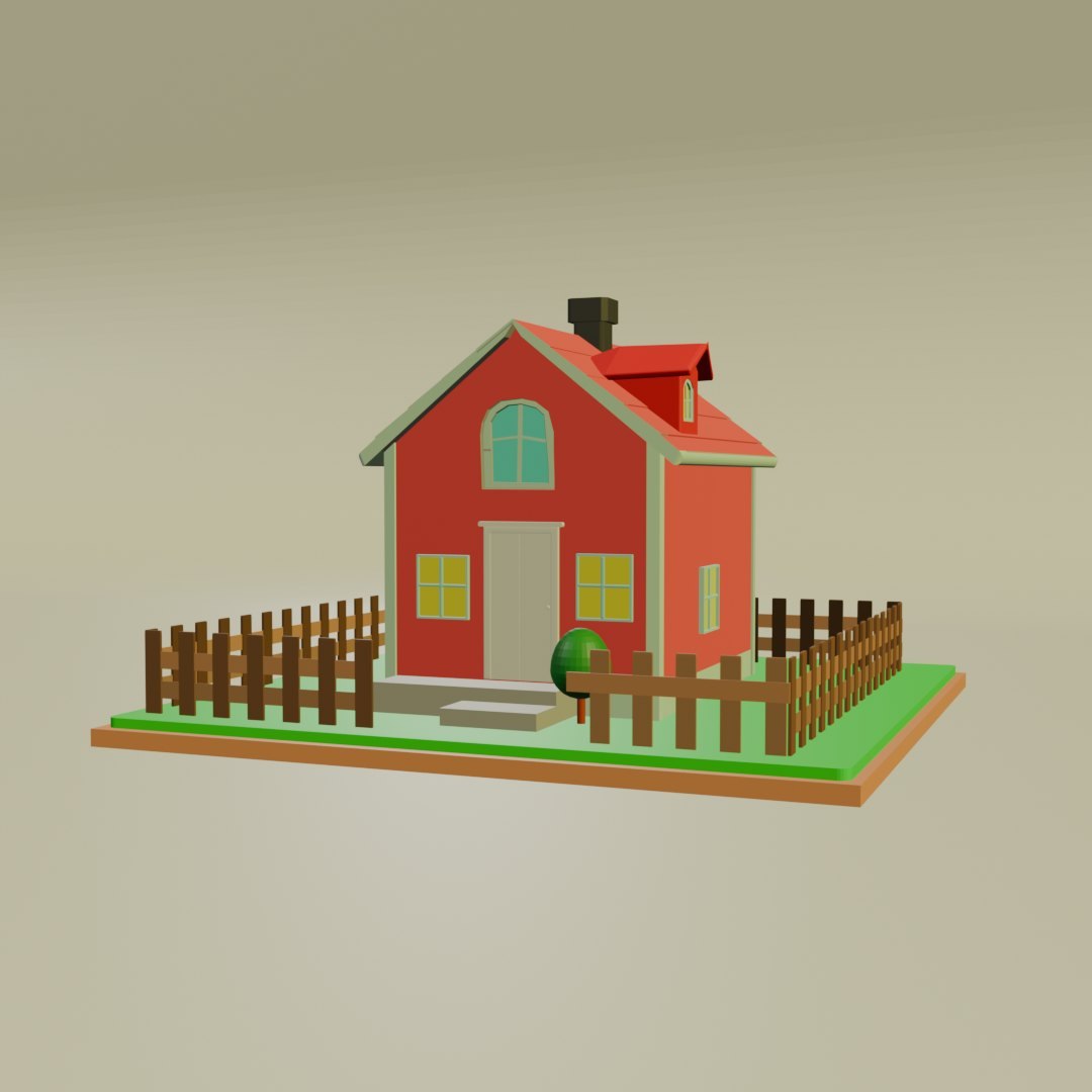 Low Poly Cartoon House 3D Model - TurboSquid 2380531