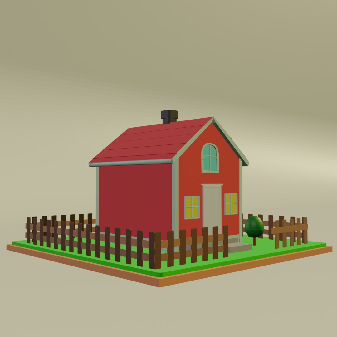 Low Poly Cartoon House 3D Model - TurboSquid 2380531