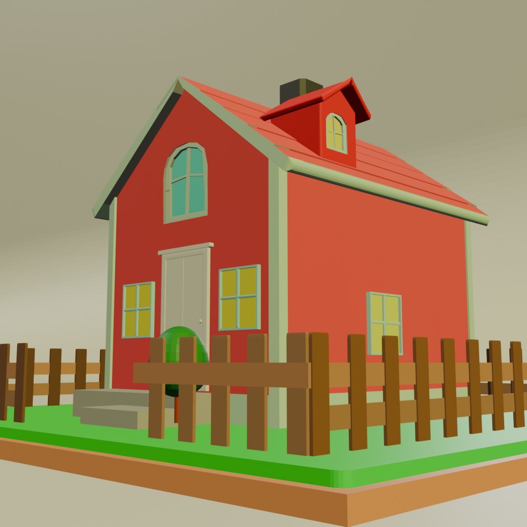 Low Poly Cartoon House 3D Model - TurboSquid 2380531