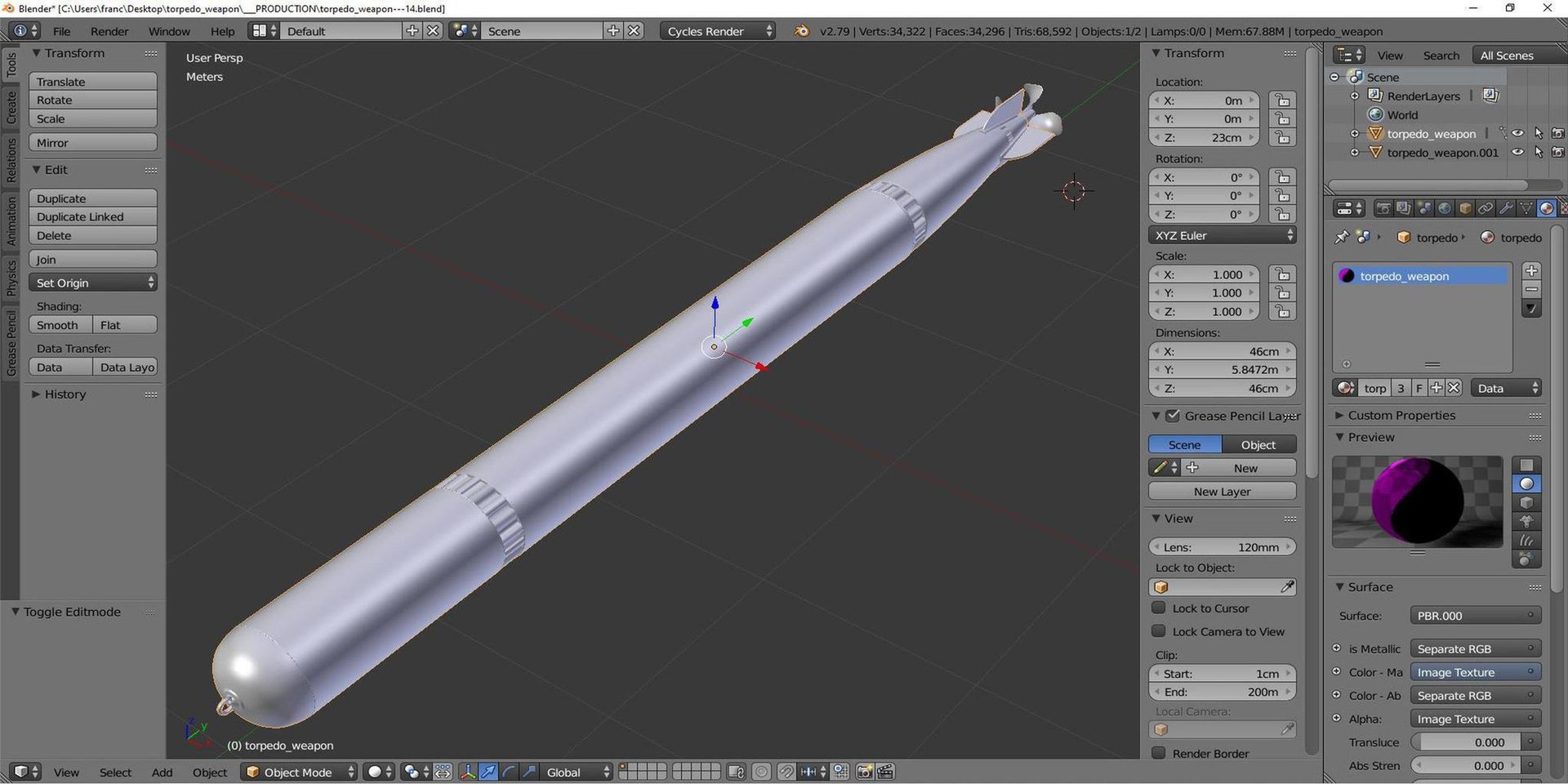 Torpedo Weapon Model - TurboSquid 1572239
