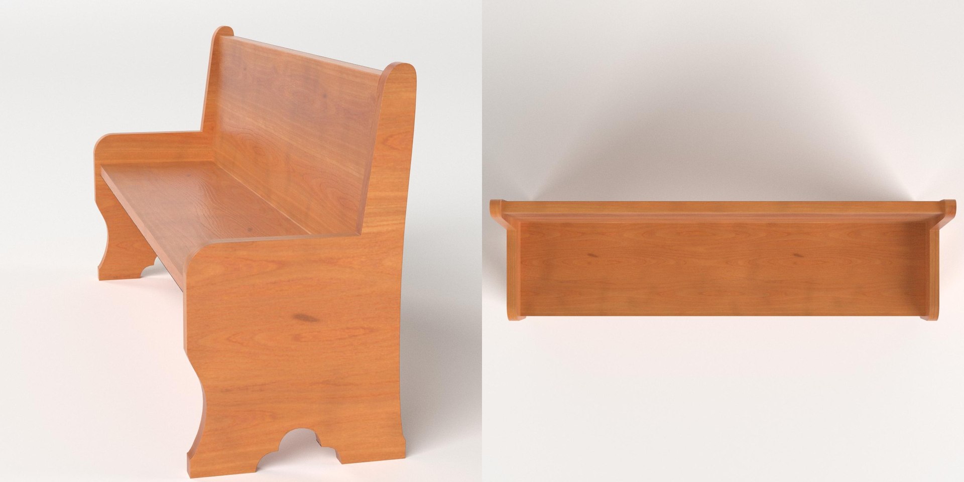 Church Bench 3D Model - TurboSquid 1498457