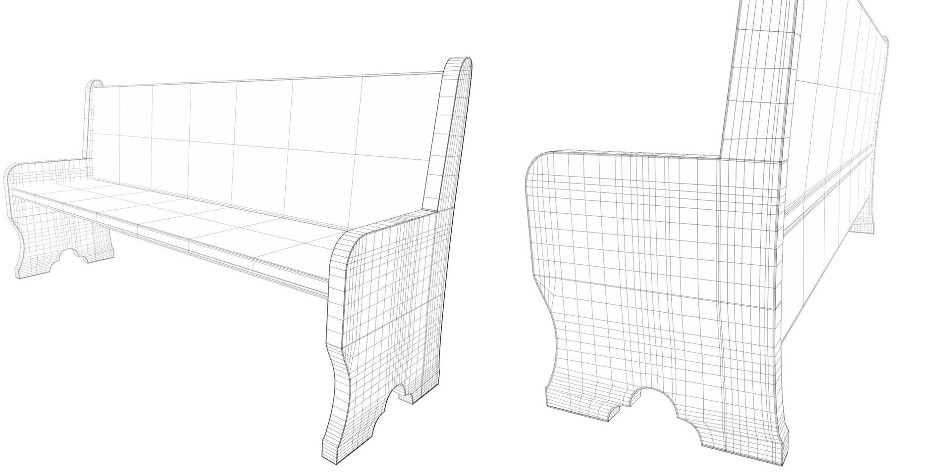 Church Bench 3D Model - TurboSquid 1498457