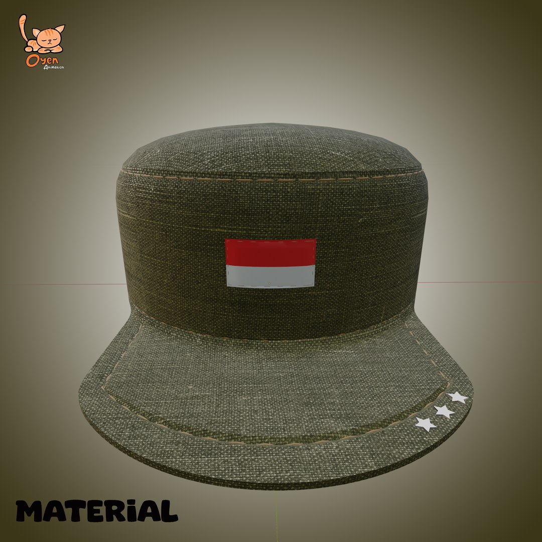 Military Service Cap Flat High Detailed 01 3D Model - TurboSquid 2245828