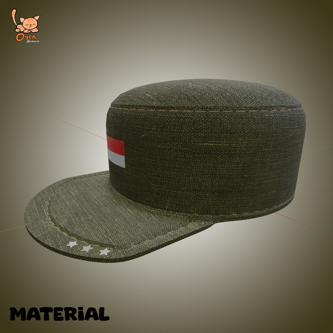 Military Service Cap Flat High Detailed 01 3D Model - TurboSquid 2245828