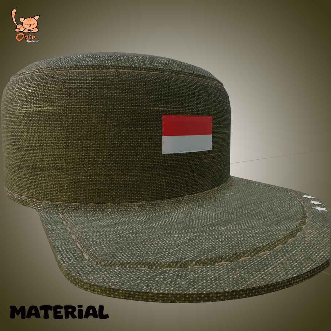 Military Service Cap Flat High Detailed 01 3D Model - TurboSquid 2245828