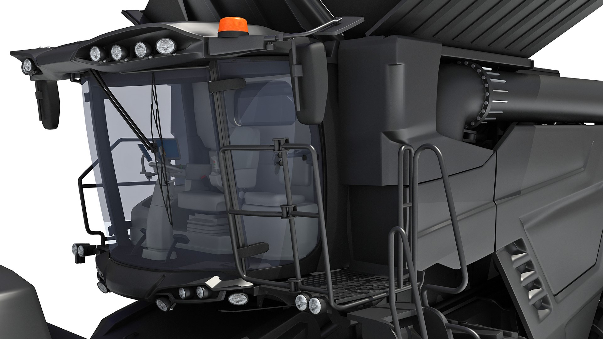 3D Black Combine Harvester - TurboSquid 1811733