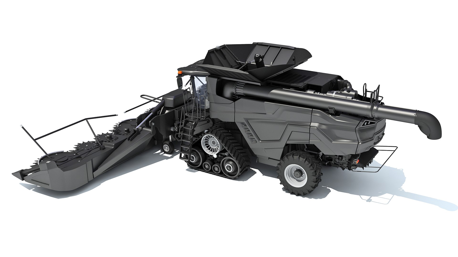 3D Black Combine Harvester - TurboSquid 1811733