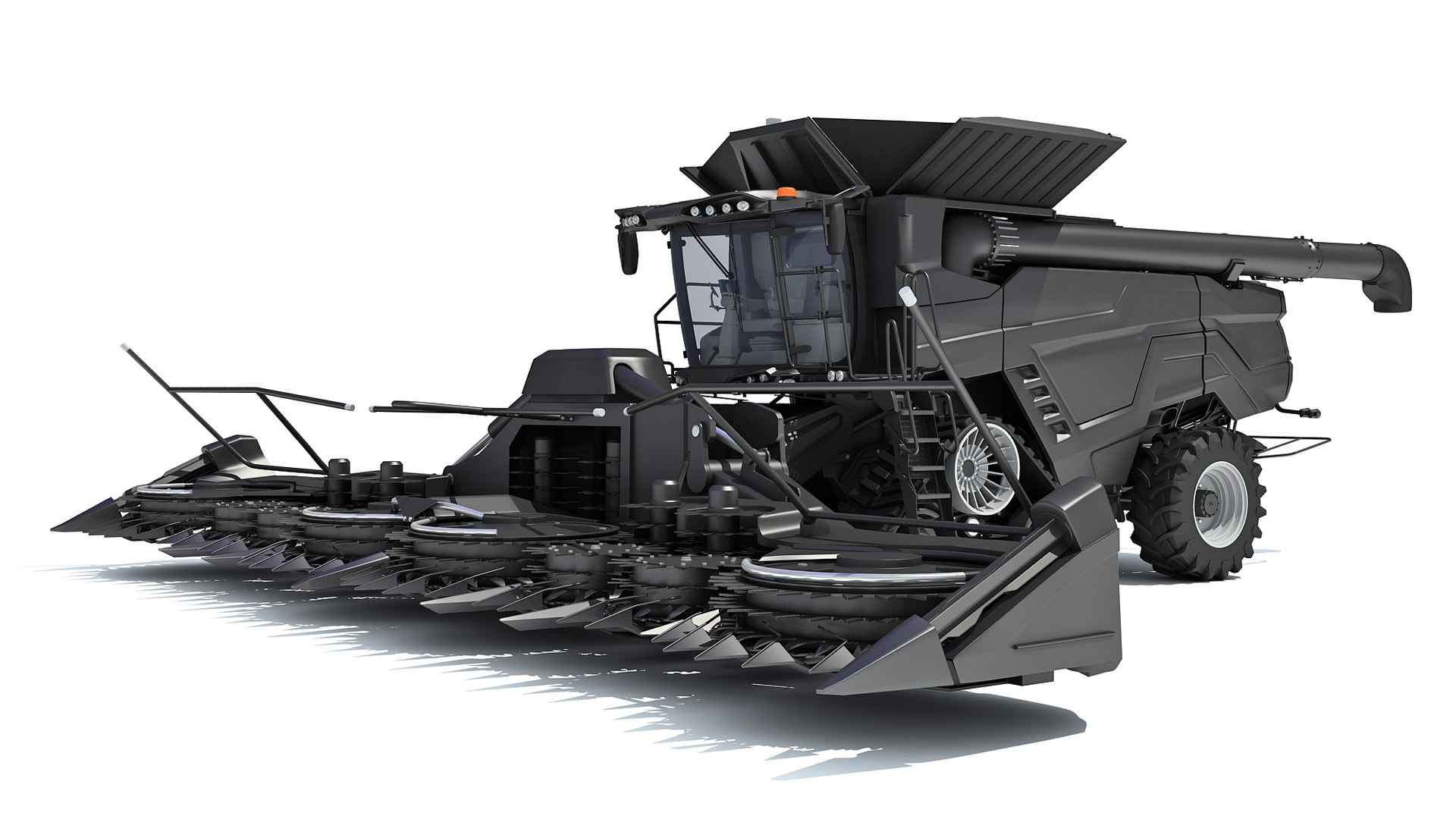 3D Black Combine Harvester - TurboSquid 1811733
