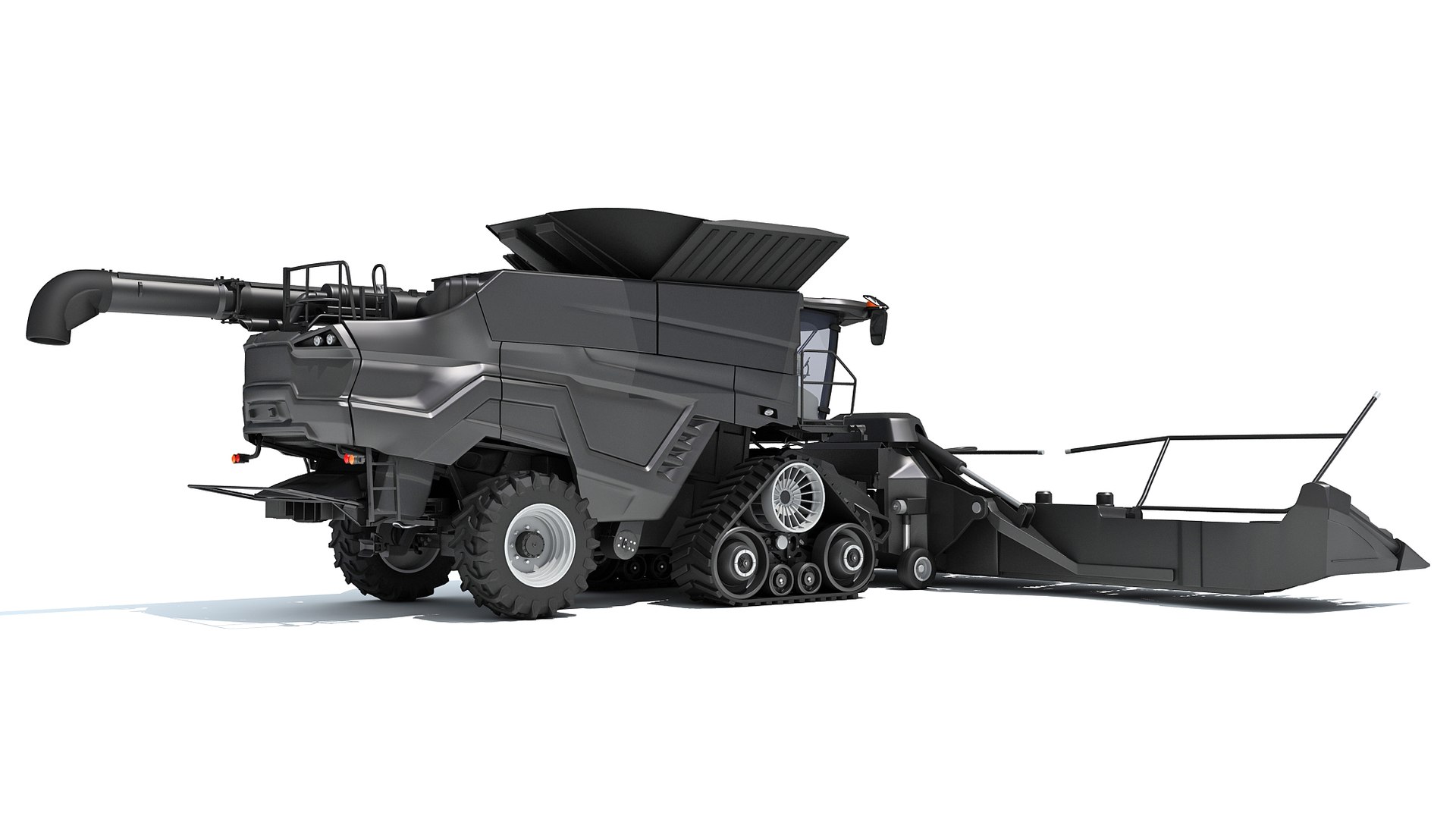 3D Black Combine Harvester - TurboSquid 1811733
