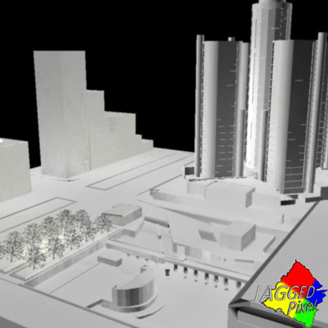 Detroit Winsor Tunnel Buildings 3d Model