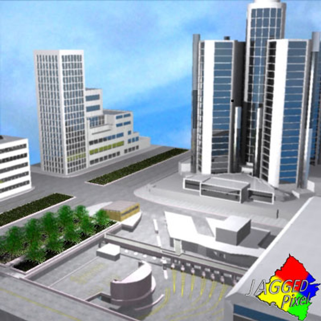 Detroit Winsor Tunnel Buildings 3d Model