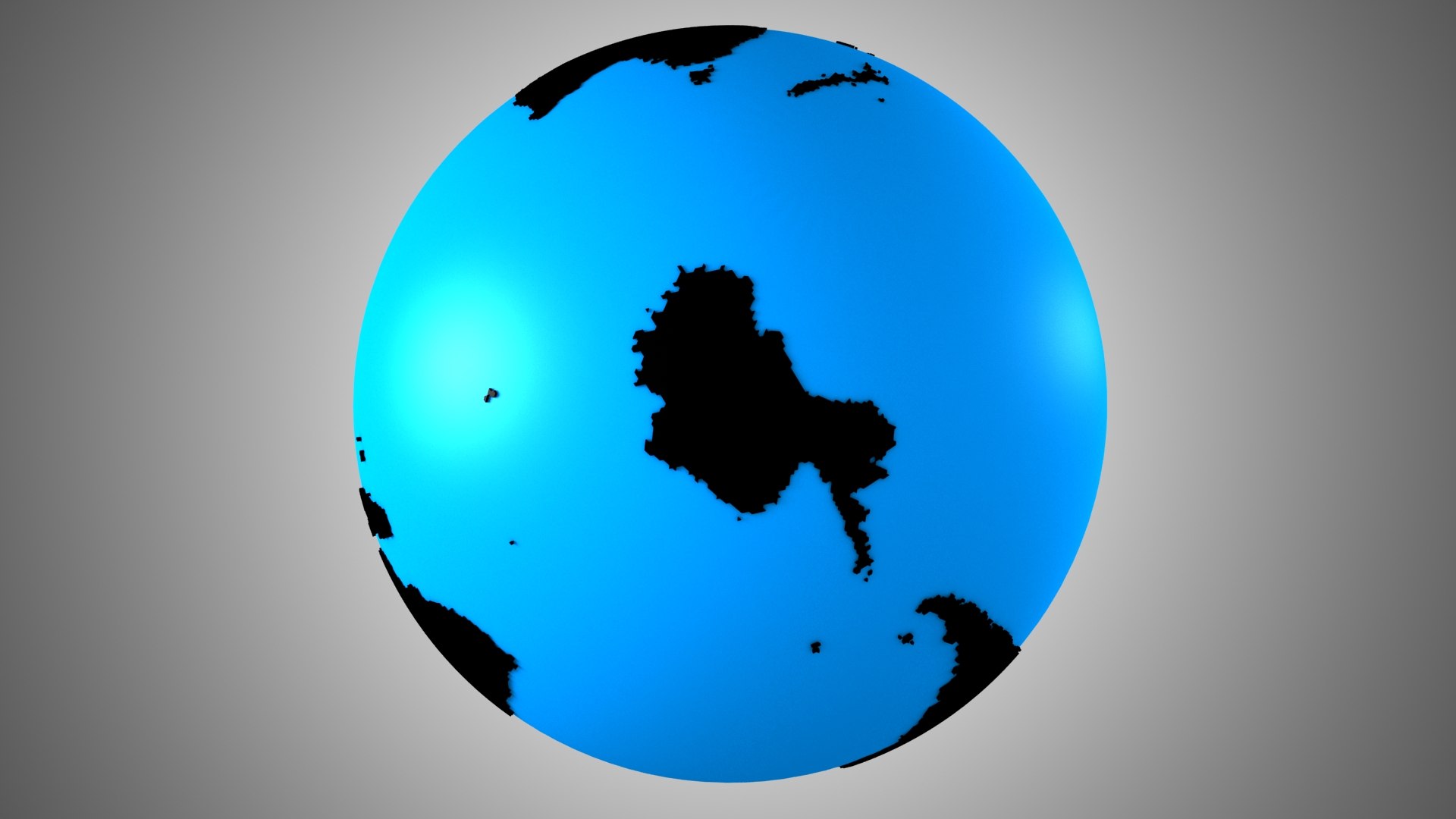 Solid Color Blue Black Globe 3D - TurboSquid 2433627