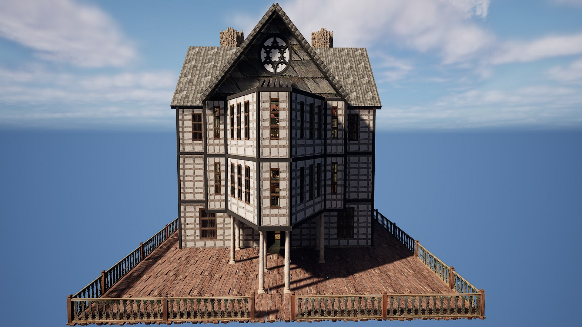 3D Model Three Storey House Interior Exterior - TurboSquid 2294392