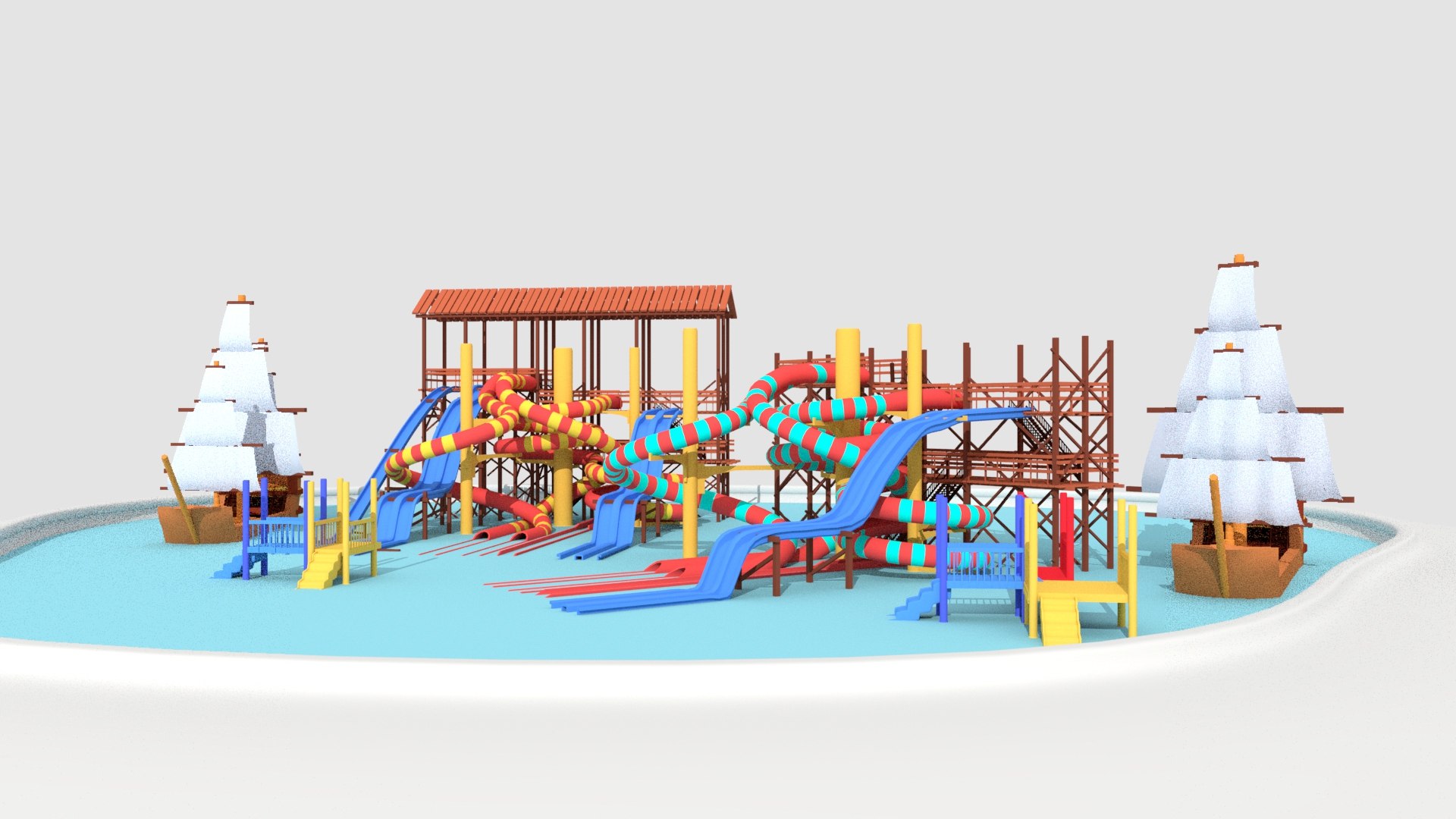 3D Outdoor Aqua Water Parc - TurboSquid 1314386