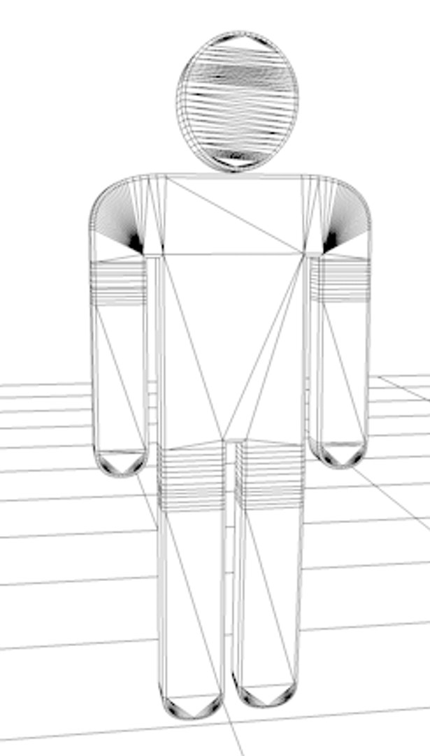 Male Bathroom Figure Walking 3d Model