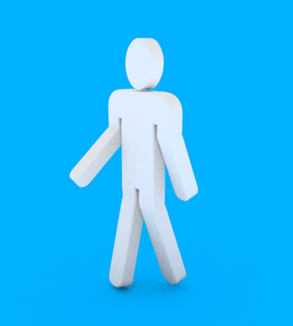 Male Bathroom Figure Walking 3d Model