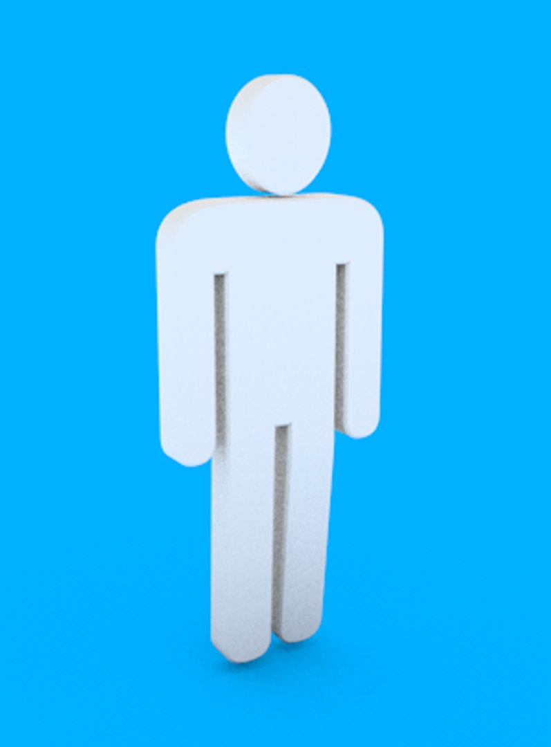 Male Bathroom Figure Walking 3d Model