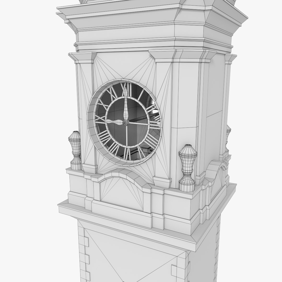 3d Clock Tower Interior Exterior Model
