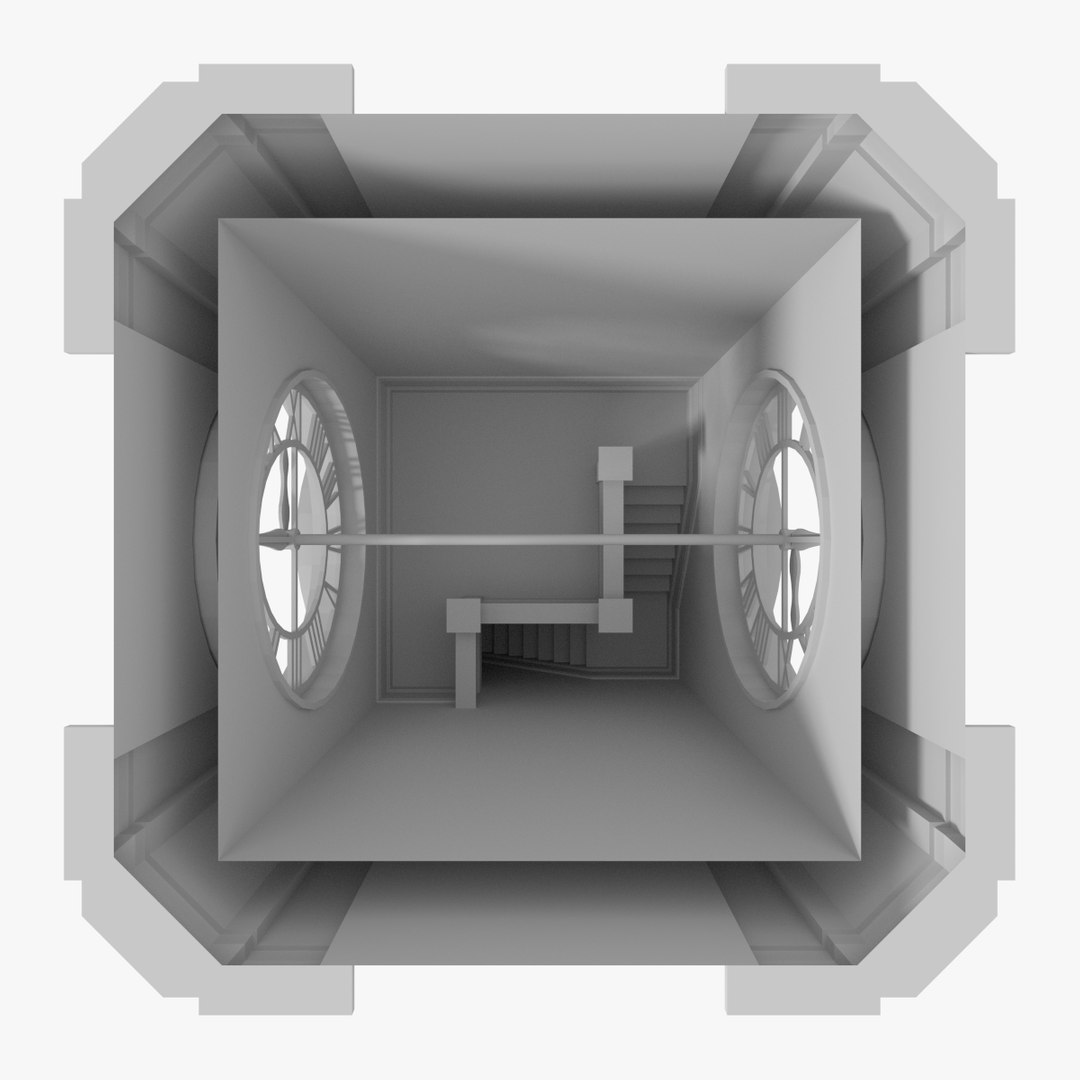 3d Clock Tower Interior Exterior Model