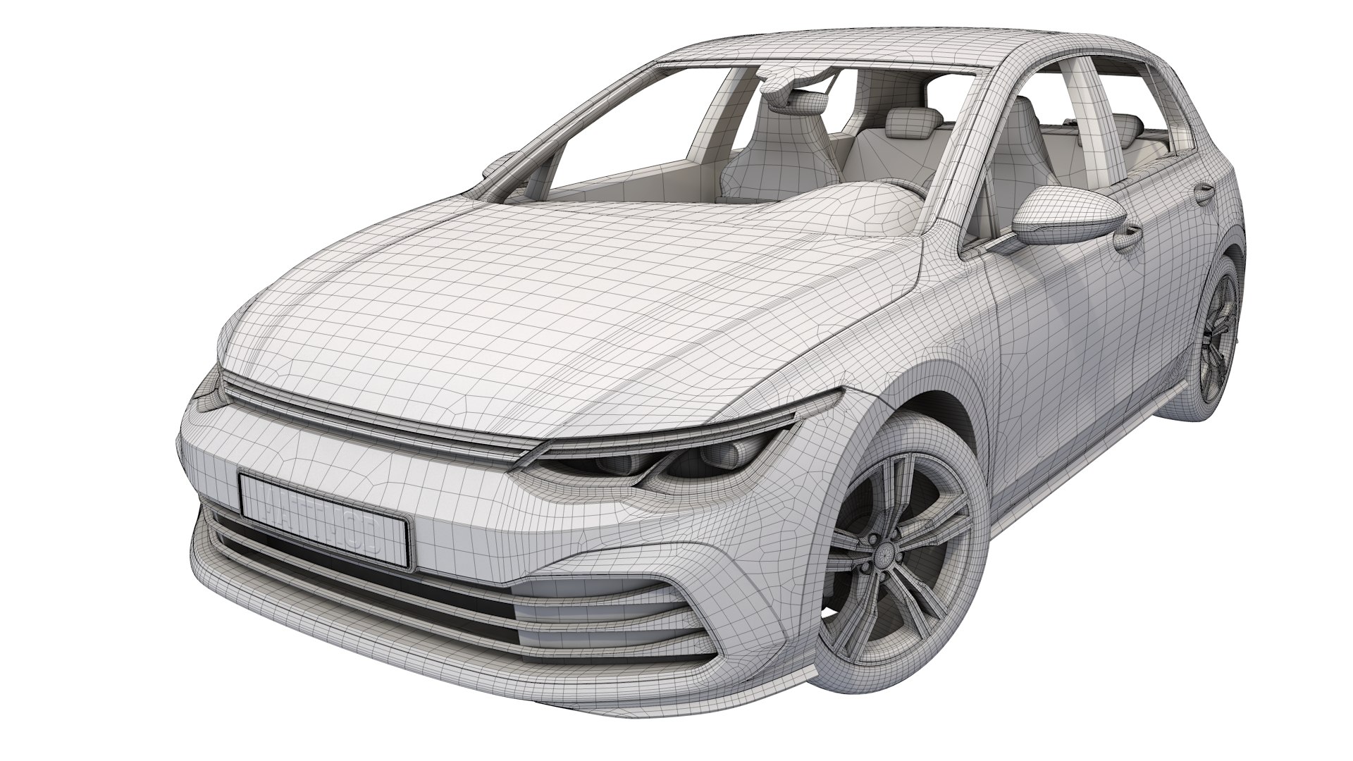 3D Generic Euro Hatchback Model - TurboSquid 2186934