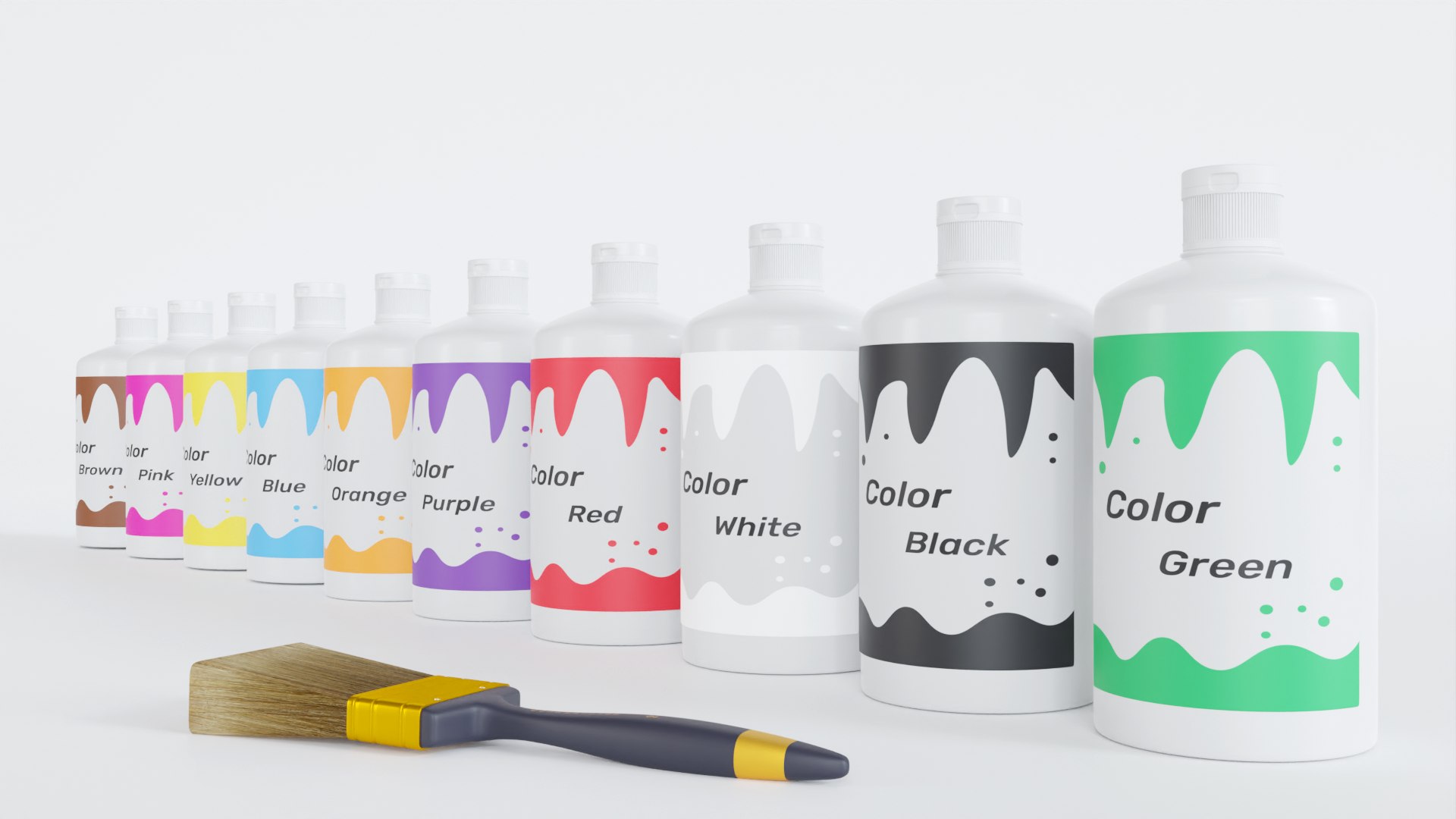 Paint Bottle Colors 3D - TurboSquid 2082500