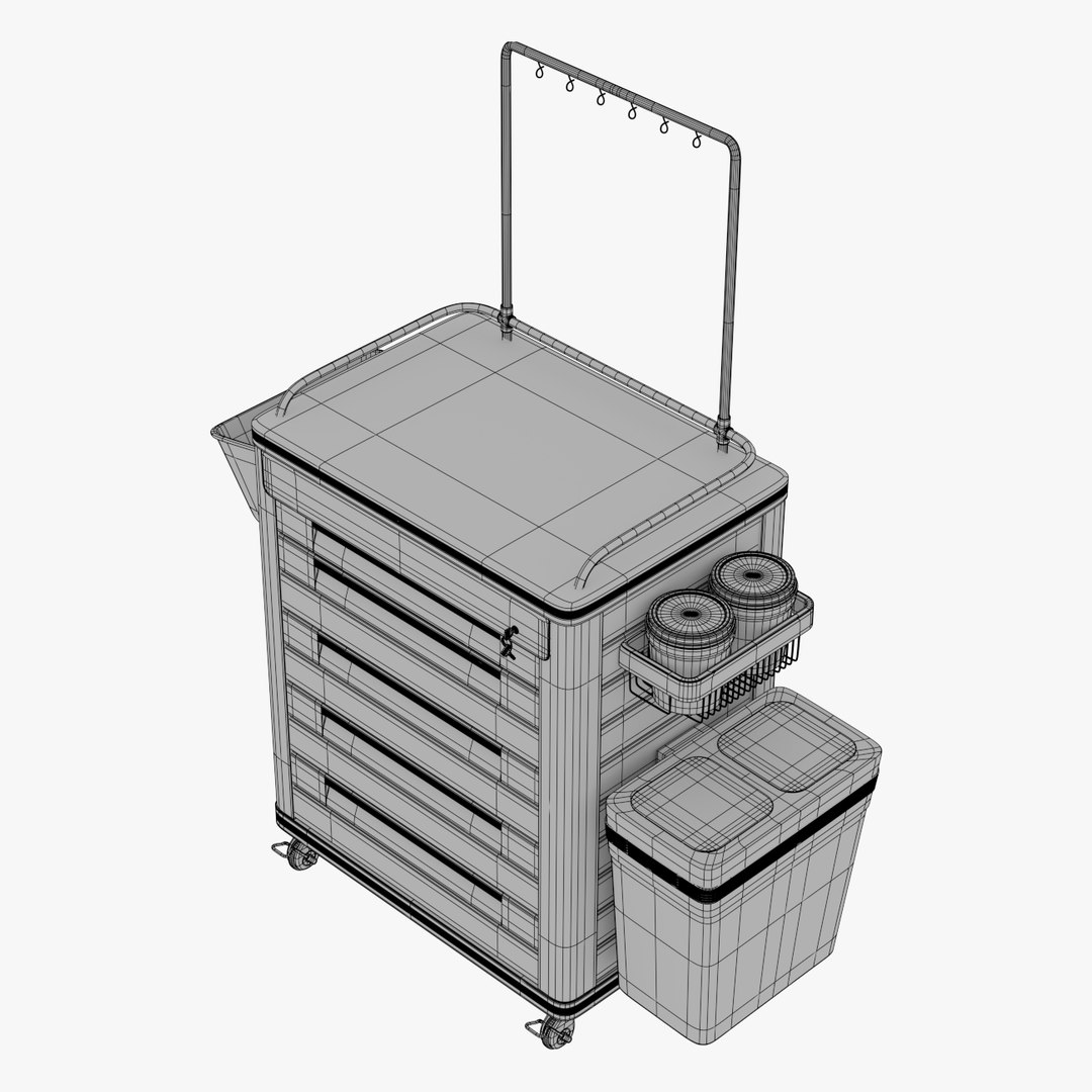 medical equipment trolley 3d fbx