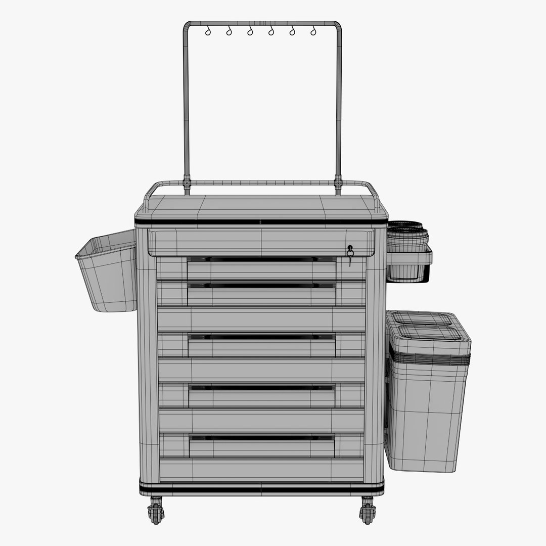 medical equipment trolley 3d fbx