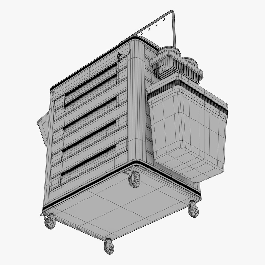 medical equipment trolley 3d fbx
