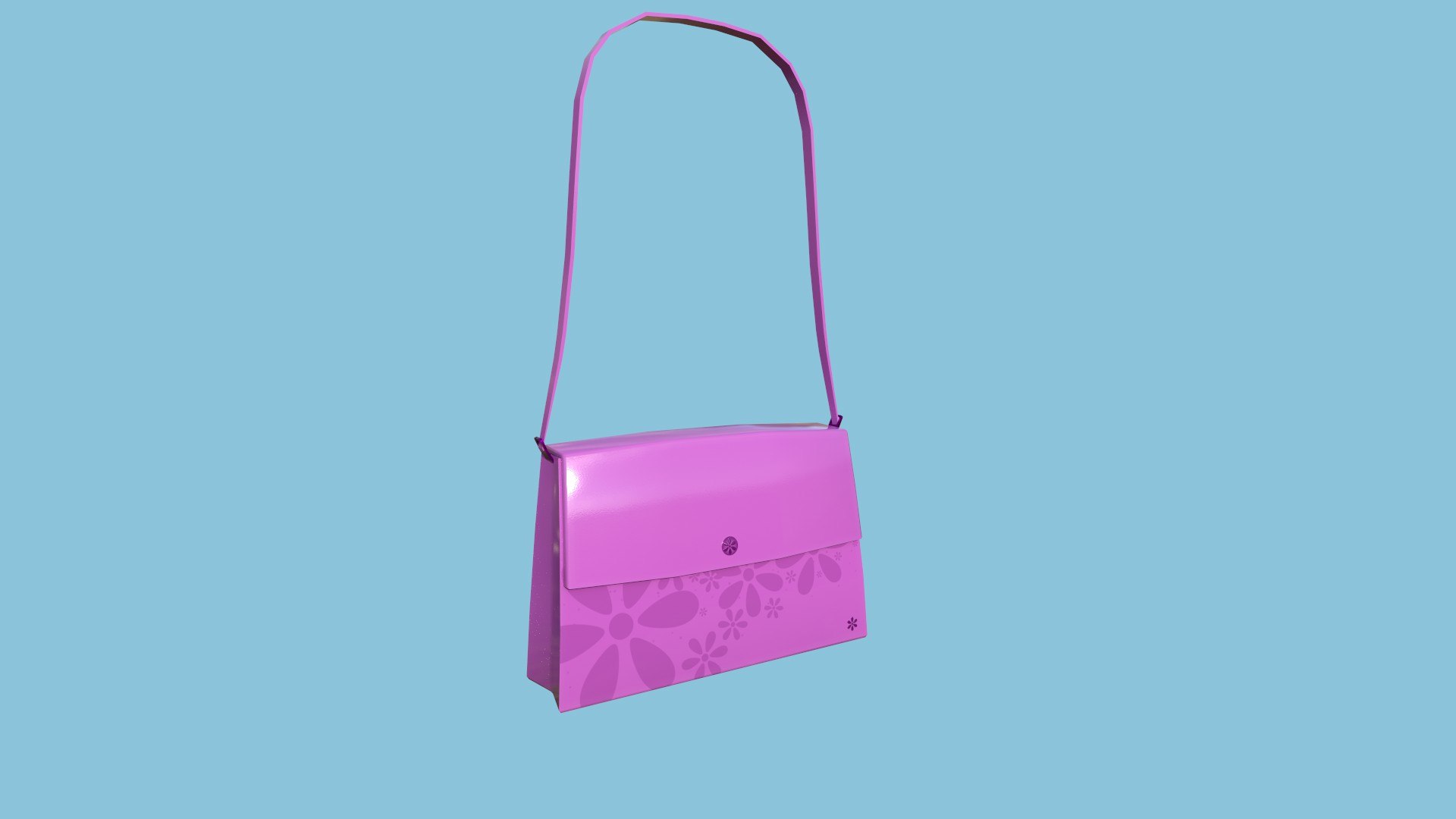 3D Pink Glossy Female Bag - Character Fashion Design Model - TurboSquid ...