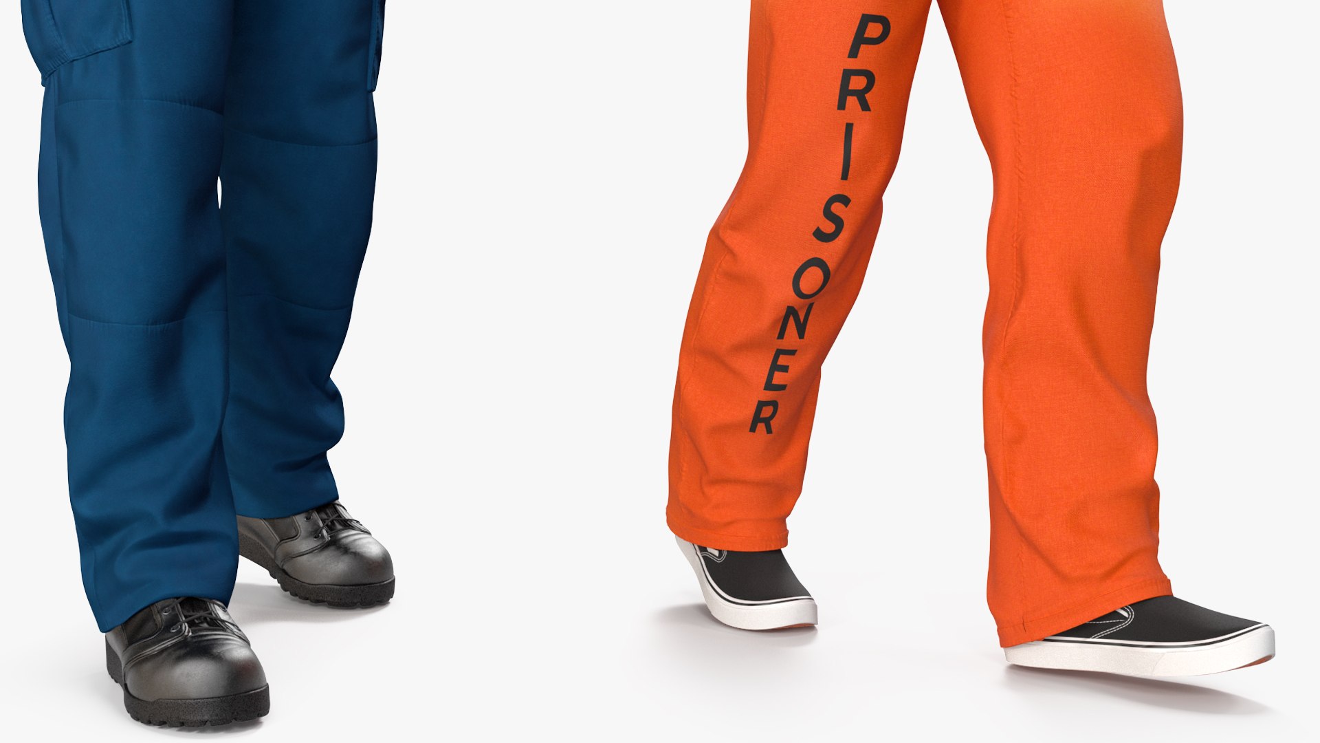 3D Police Officer Escorting Black Prisoner Model - TurboSquid 2377667