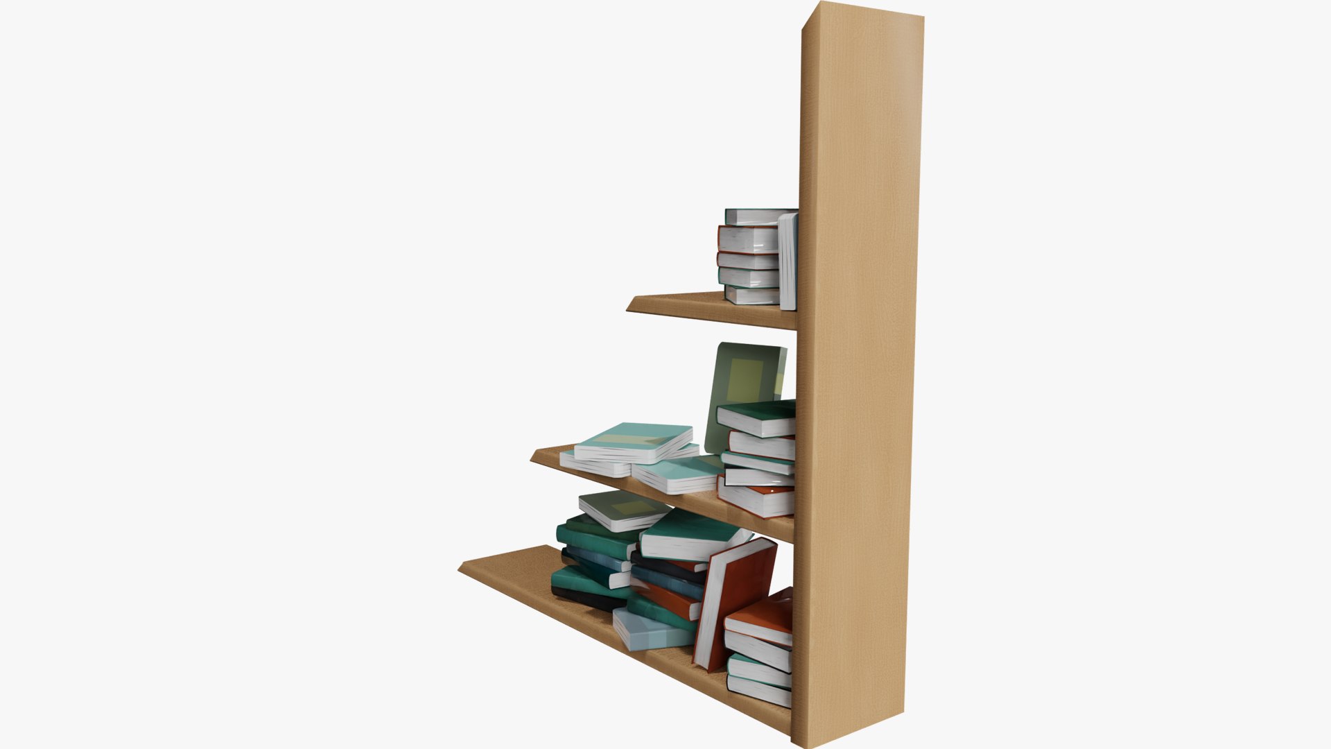 Cartoon Wall shelf with books model - TurboSquid 2060039