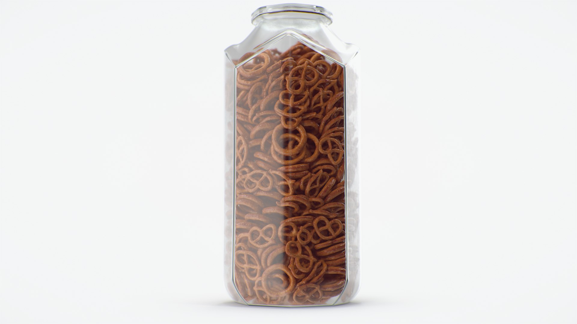 modelo 3d Octagon Jar With Mini Pretzels - TurboSquid 1972287