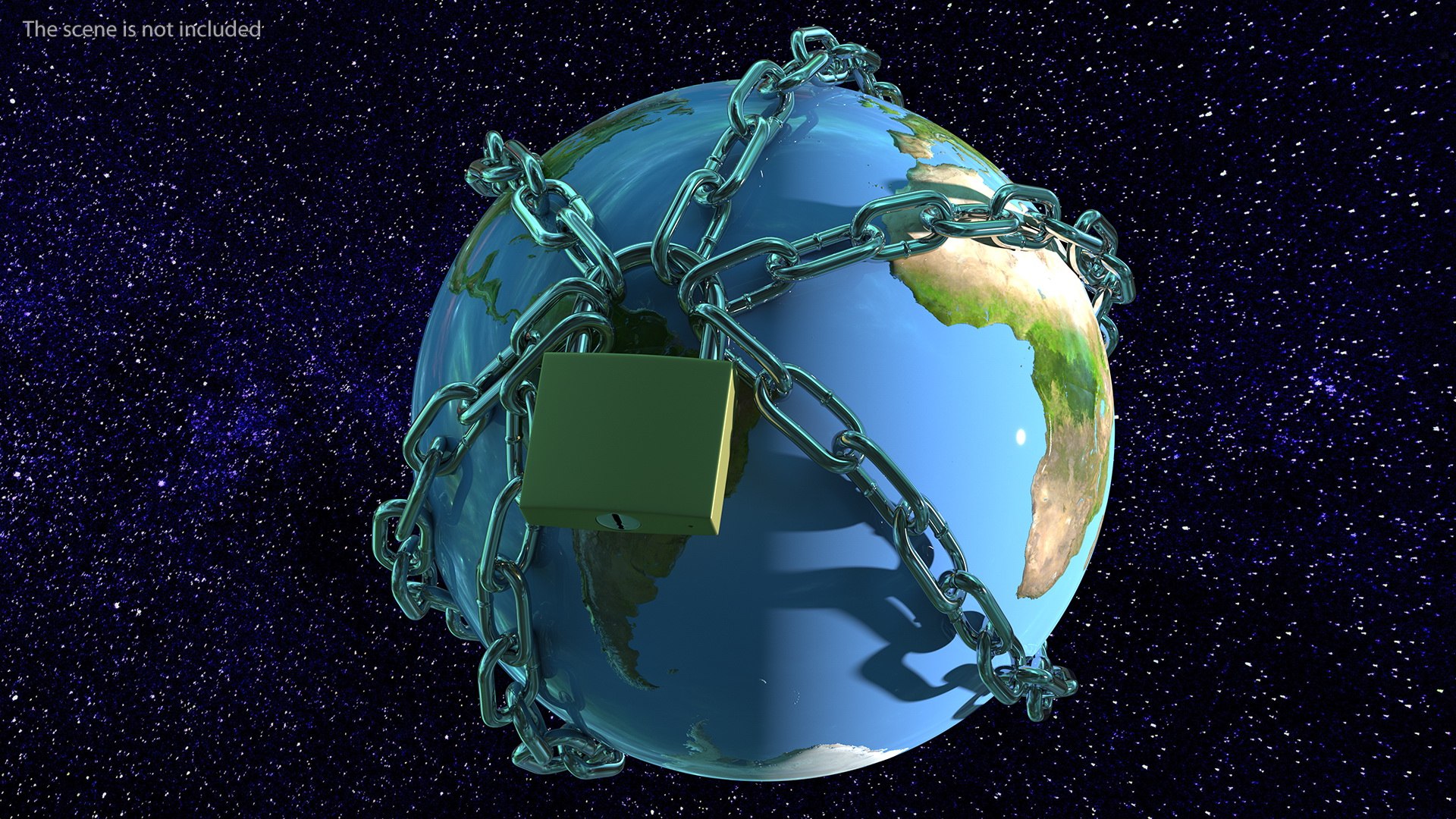3D Stylized Chains Lock Earth World - TurboSquid 1699076