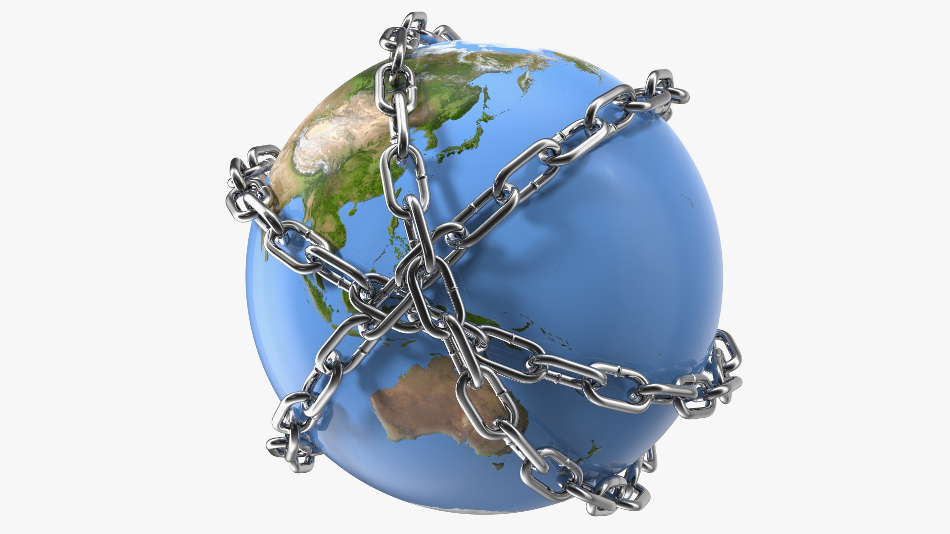 3D Stylized Chains Lock Earth World - TurboSquid 1699076