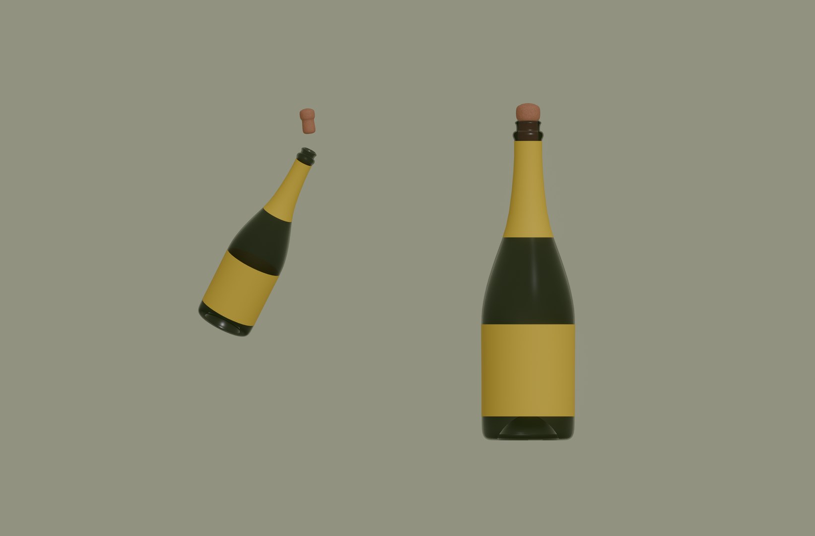 Champagne Bottle 3D model - TurboSquid 2058717