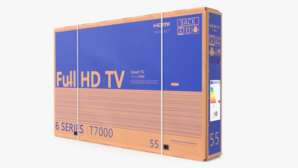 modèle 3D de Boîte en carton d'emballage TV de 55 pouces - TurboSquid ...