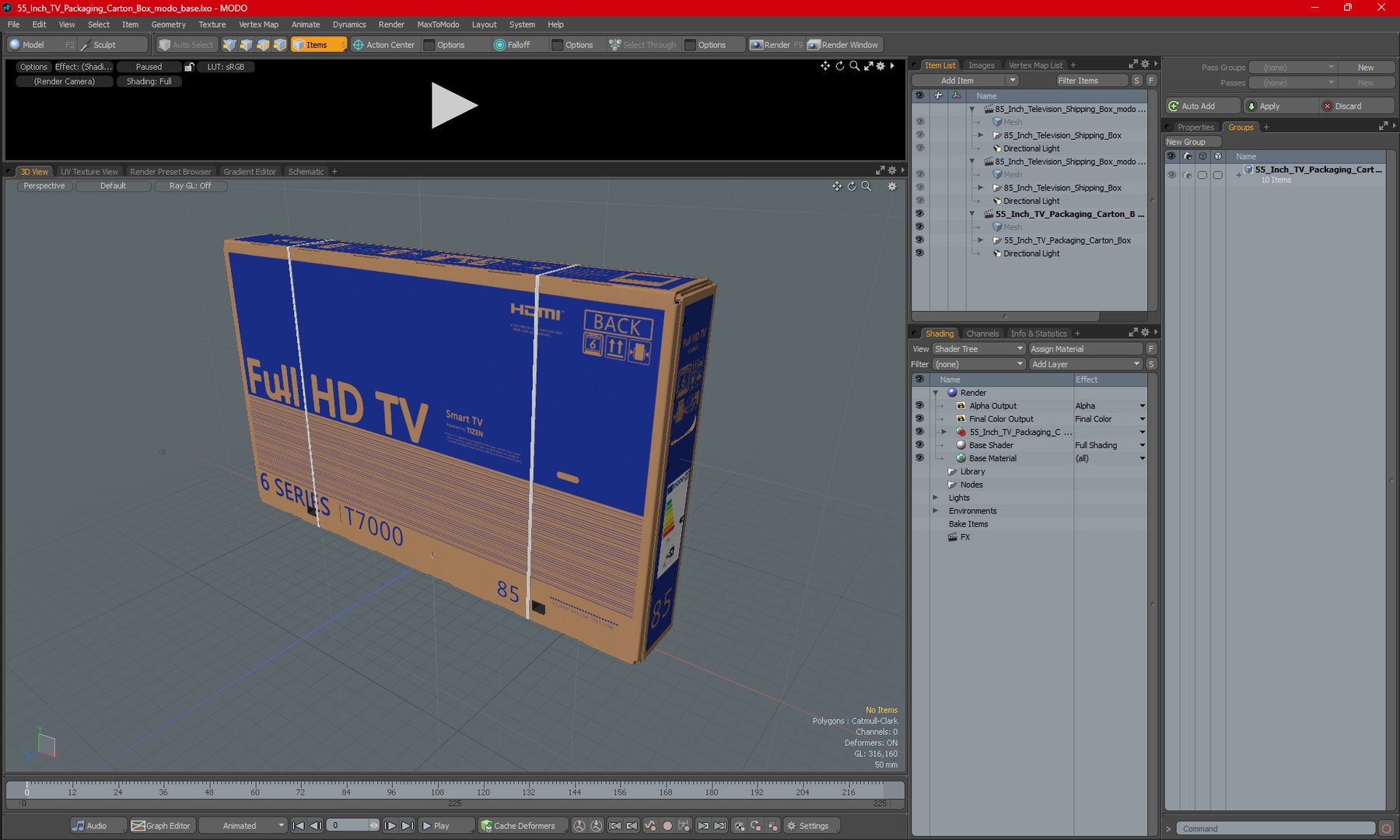 3D 55 Inch TV Packaging Carton Box model - TurboSquid 2126510