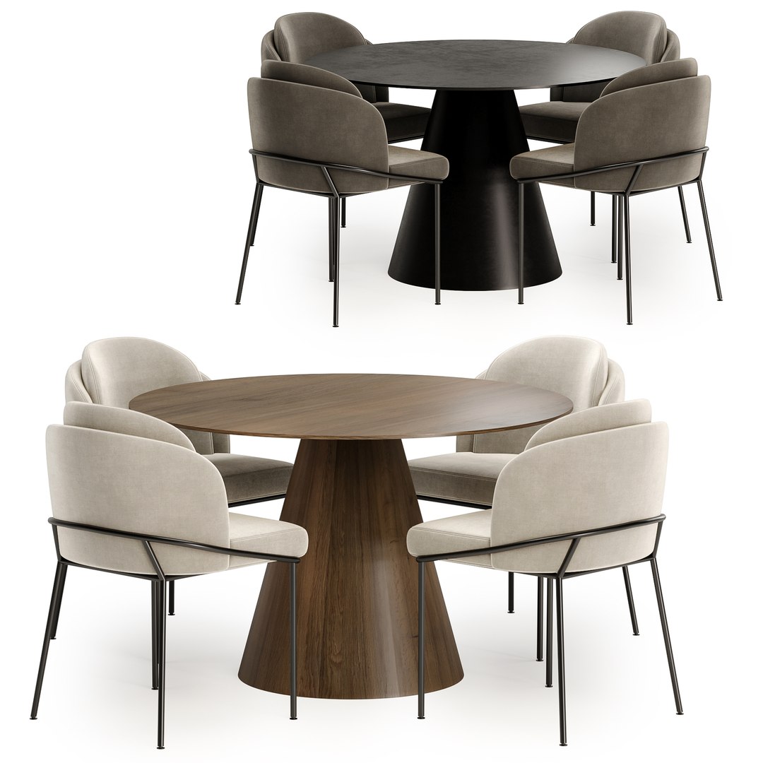 3D Angelo Chair With Round Table - TurboSquid 2431946