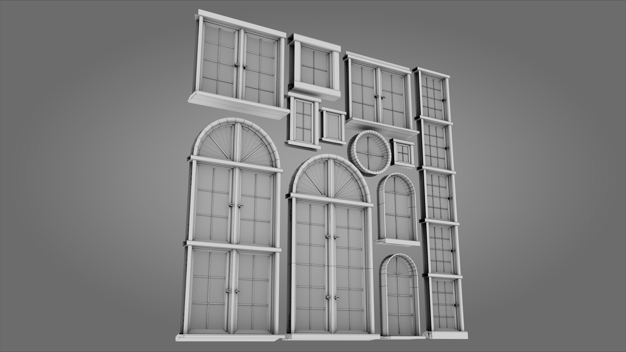 3D Old Lattice Windows Green - PBR model - TurboSquid 1848164