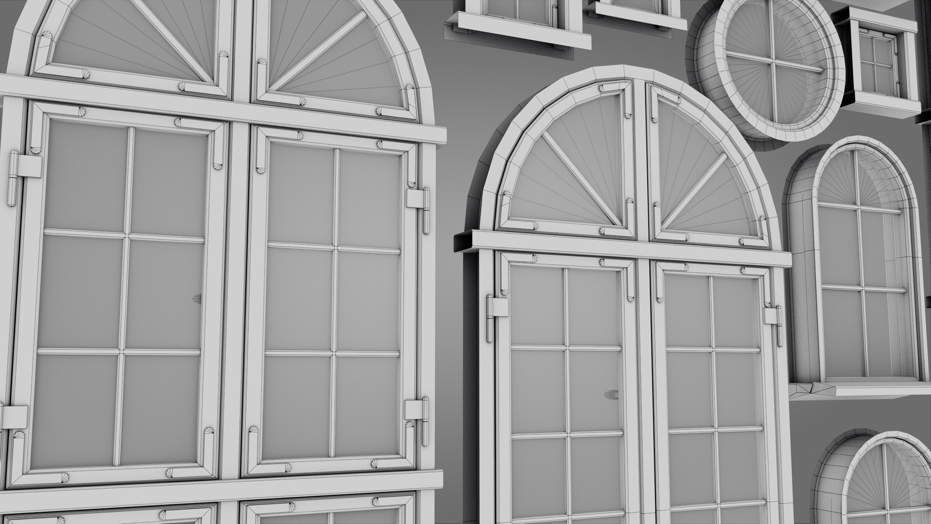 3D Old Lattice Windows Green - PBR model - TurboSquid 1848164