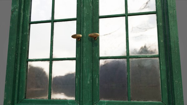 modelo 3d Vieja Celosía Verde - PBR - TurboSquid 1848164