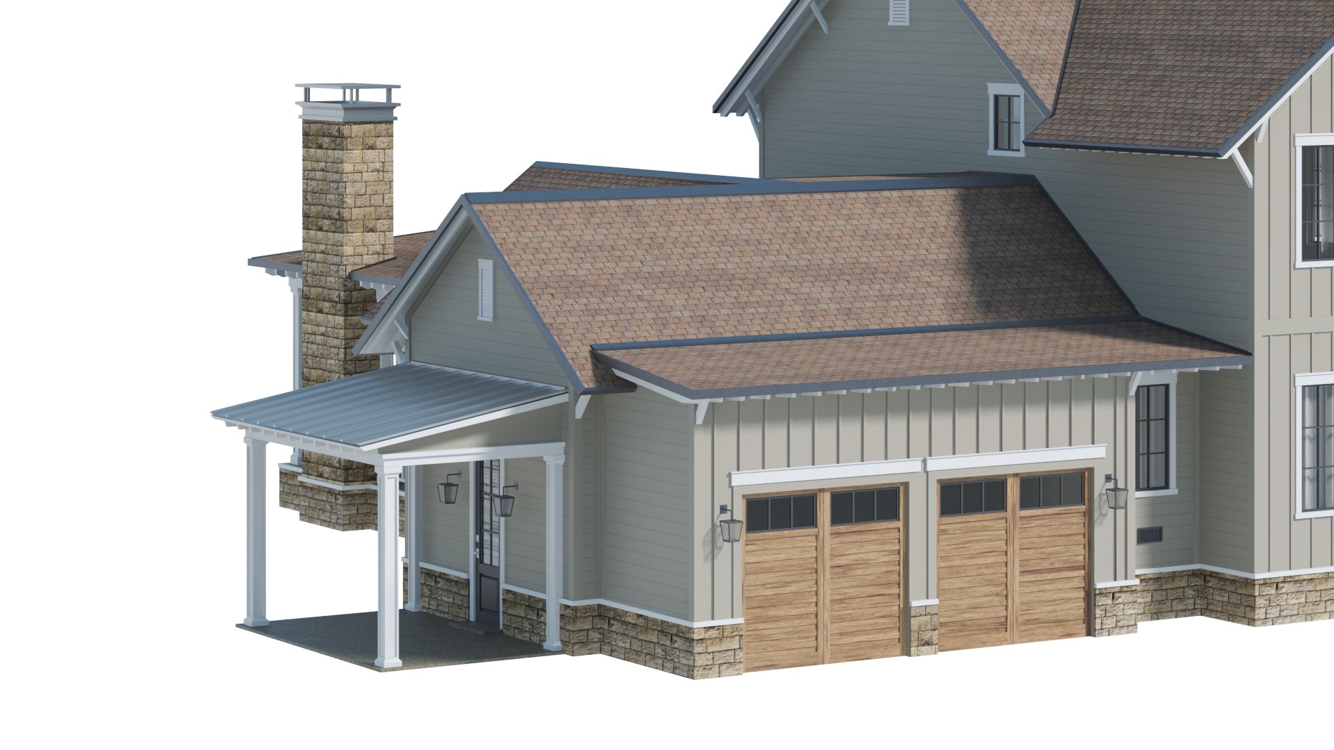 Free FREE American Craftsman Bungalow - Mid-Poly PBR Two-Story House ...