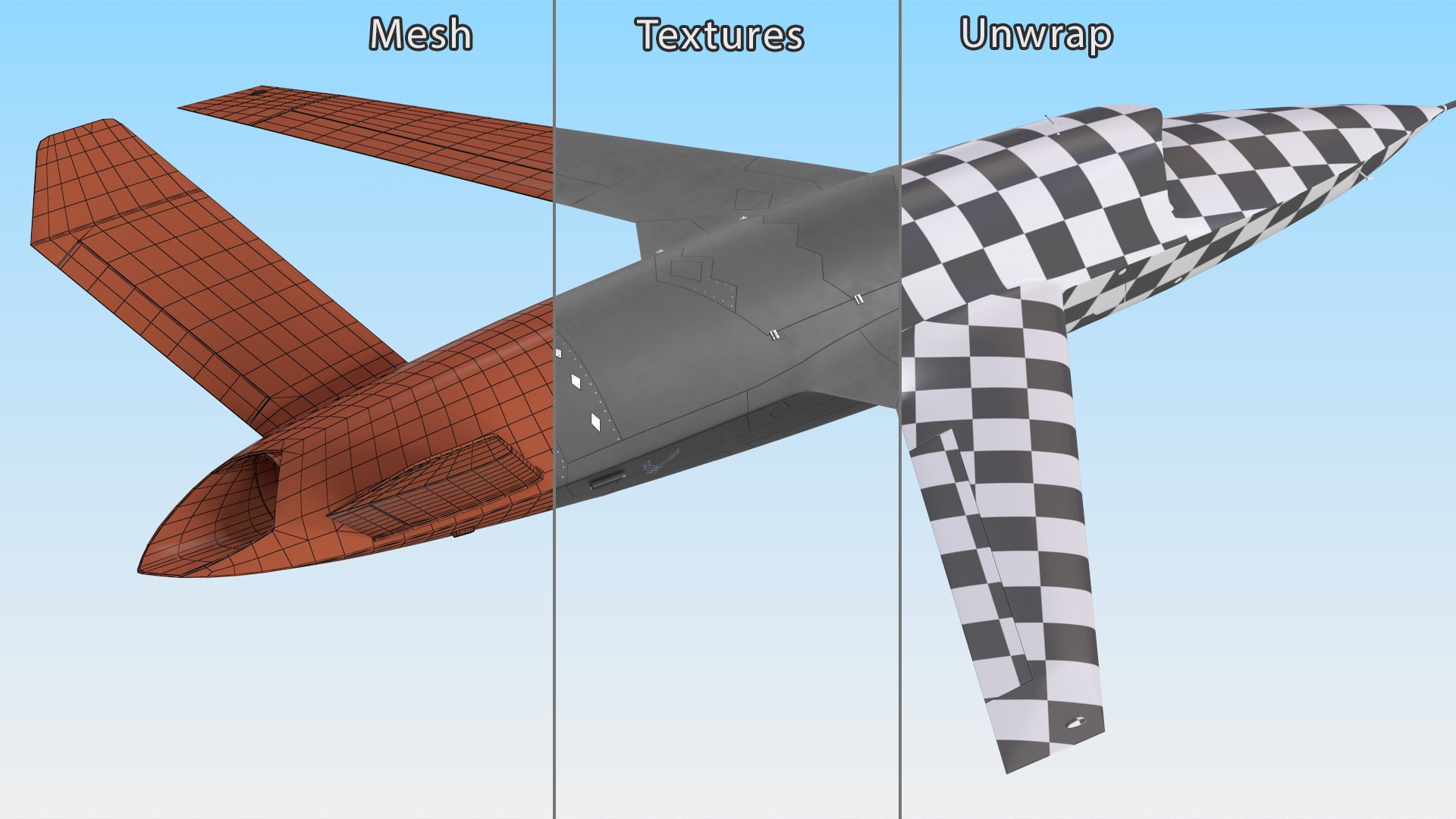 3D Valkyrie Kratos XQ-58 Combat Military Drone Rigged for Cinema 4D ...