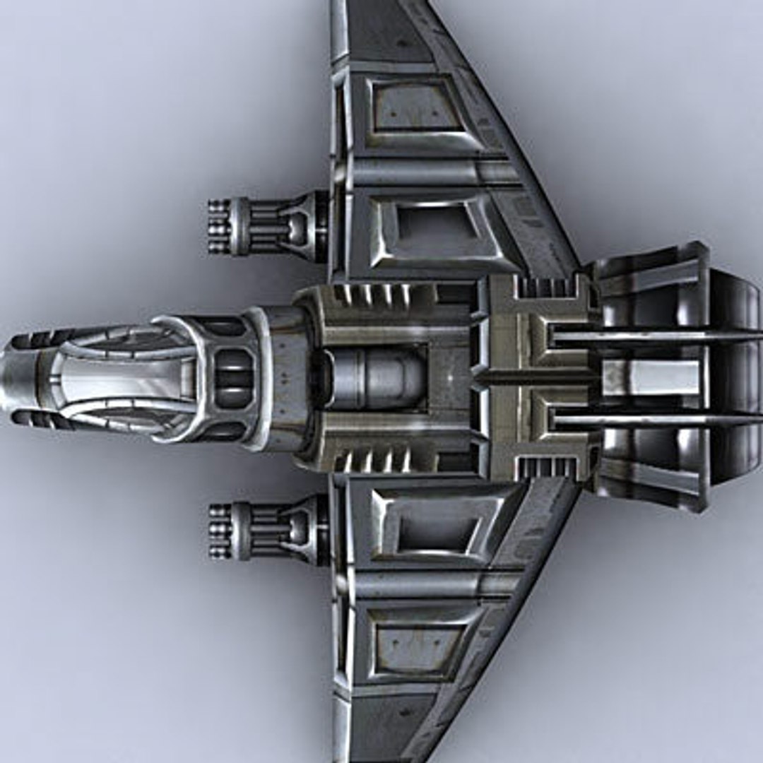 3d gunship fighter space model