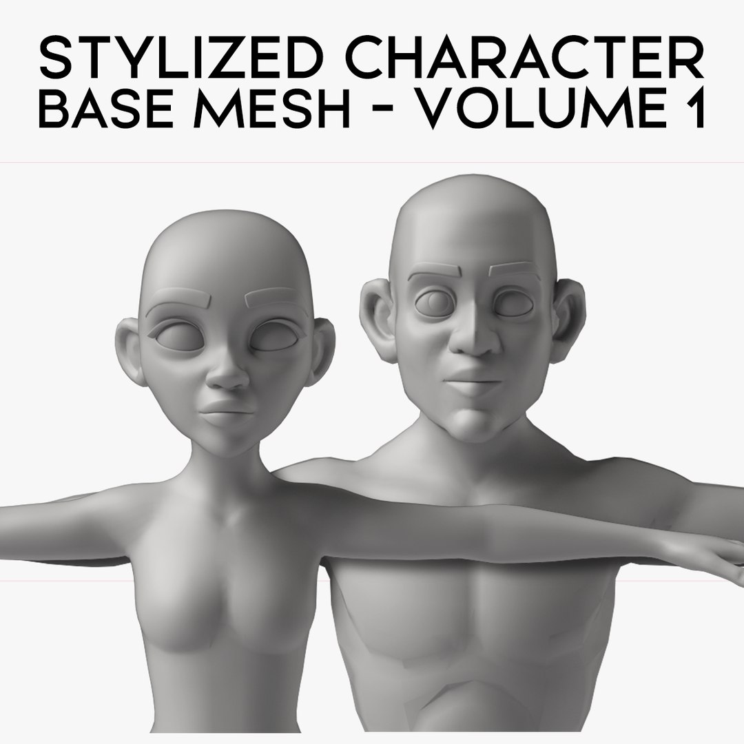 modelo 3d Stylized Character Base Mesh - Volume 1 - TurboSquid 2020748